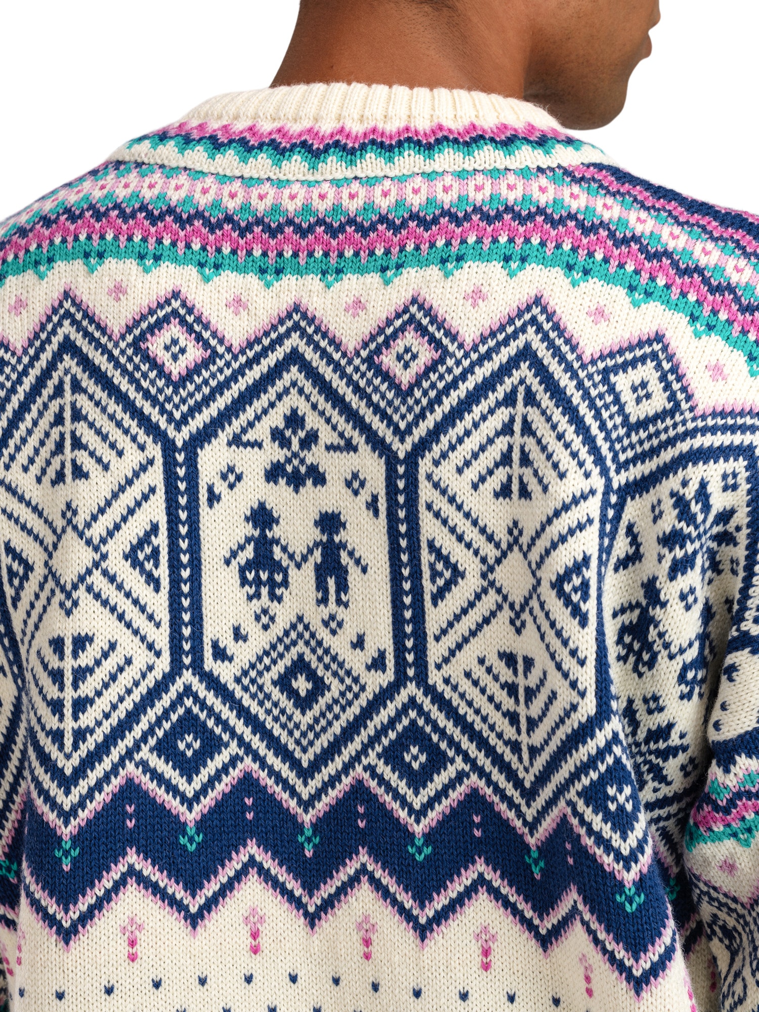 VM Trondheim Masc. Sweater Offwhite Indigo Orchid - Dale of Norway
